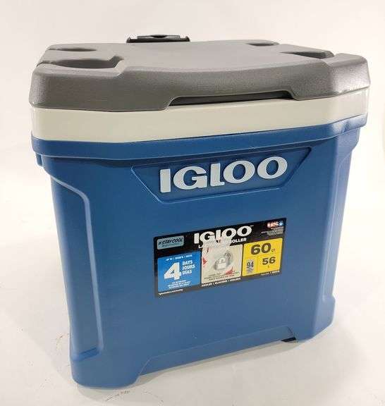 60 qt Igloo Cooler - Black And Gold Auctions