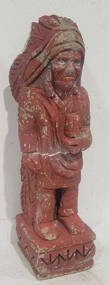 Native American Concrete Statue - Black And Gold Auctions