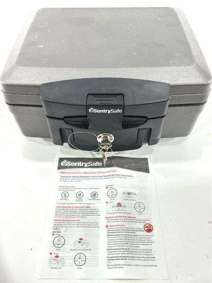 Sentry Safe Small Chest 0.17 Cubic Ft - Black And Gold Auctions