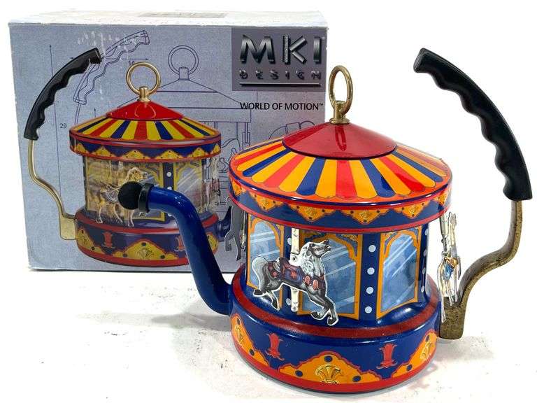 MKI Design World of Motion Steam Driven Carousel Kettle - Black And ...