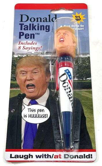 New Sealed Donald Trump Talking Pen - Black And Gold Auctions