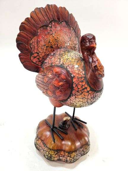 Mosaic Turkey Figure - Black And Gold Auctions
