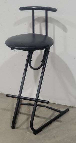 Black Memphis Design Style Bar Stool - Black And Gold Auctions