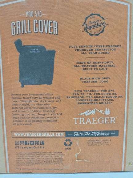 New Traeger Pro 575 Grill Cover - Black And Gold Auctions