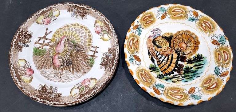 (4) VTG King Tom An American Tradition Ironstone Turkey Plates & (2 ...