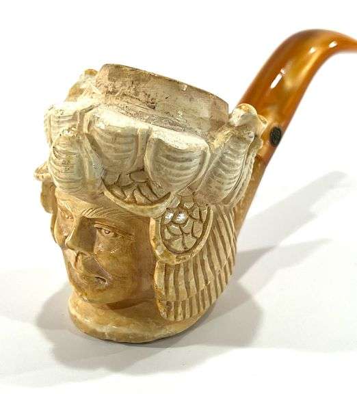 Vintage CAO Hand Crafted Meerschuam Smoking Pipe w/ Case - Black And ...