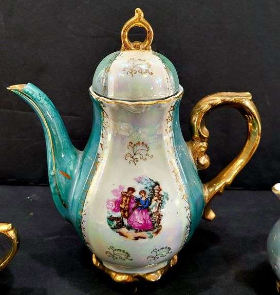 VTG Victorian Style Tea Set, Made in Japan - Black And Gold Auctions