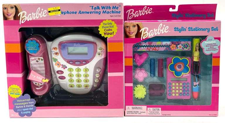 Mattel Barbie “Talk With Me” Telephone Answering Machine & Stylin ...