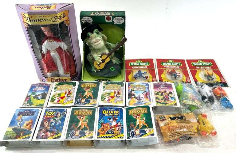 Vintage Toys & Dolls - Disney VHS Toys / The Gambler Frog / Sesame ...