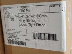 (18) Boxes of (20) New 3/4" Carflex Omni Gray 90 Degree Liquid-Tight ...