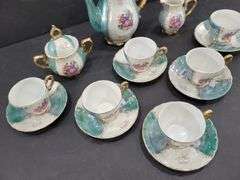VTG Victorian Style Tea Set, Made in Japan - Black And Gold Auctions