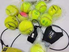 SKLZ Hit Away Softball Solo Batting Trainer & Softballs - Black And ...