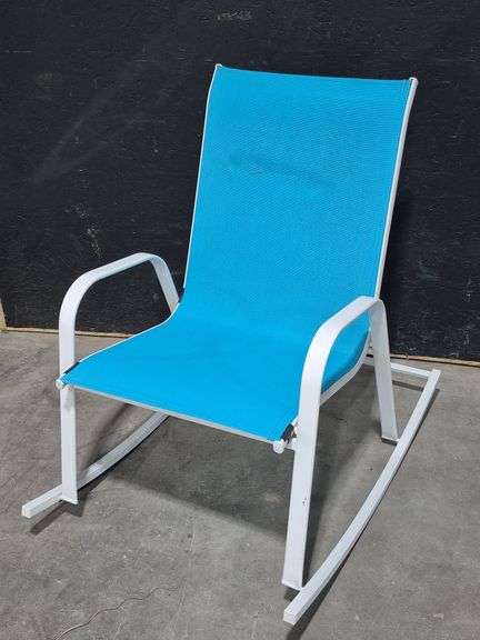 Mosaic Outdoor Contemporary Patio Rocking Sling Chair - Black And Gold ...