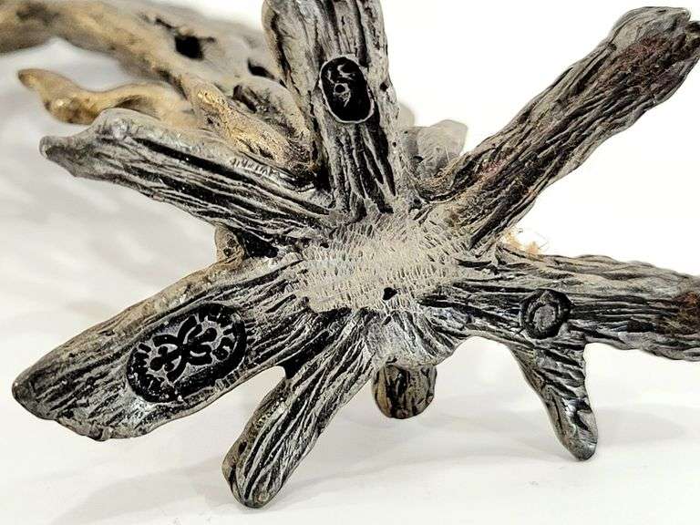 Pair of VTG Pewter Native American Figurines - Black And Gold Auctions