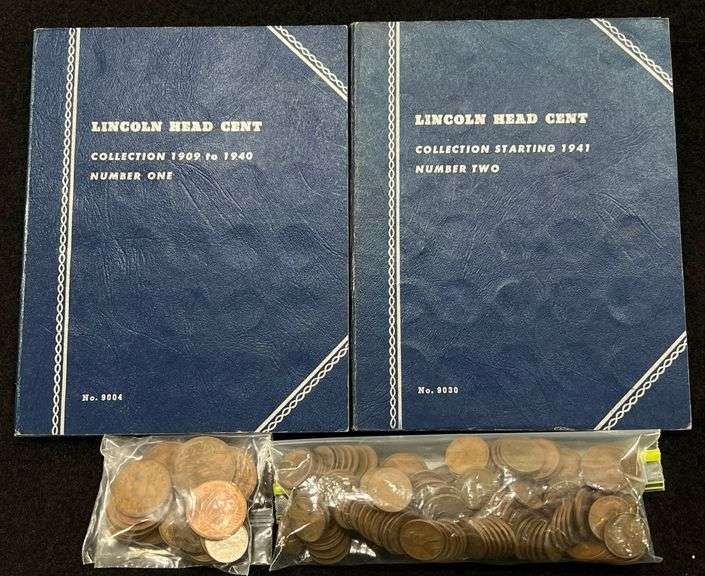 (170+) Wheat Pennies, Two Partial Lincoln Cent Albums, Foreign Coins ...