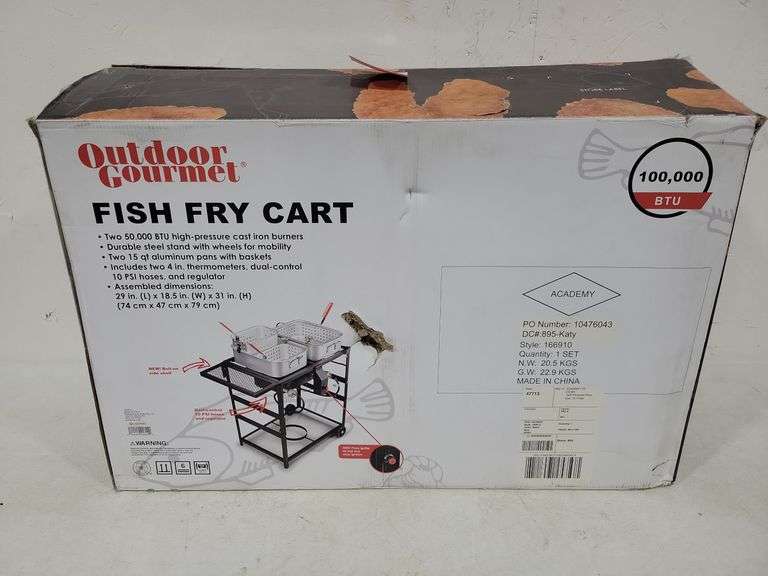 Outdoor Gourmet Fish Fry Cart - Black And Gold Auctions