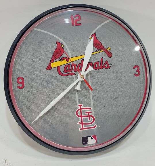 St Louis Cardinals Wall Clock - Black And Gold Auctions