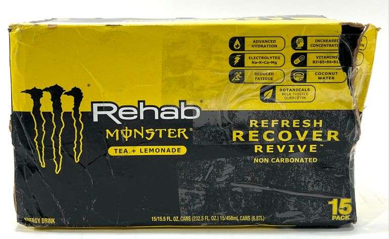 (15) New Rehab Monster Energy Drink Tea + Lemonade - 15.5 FL. OZ ...
