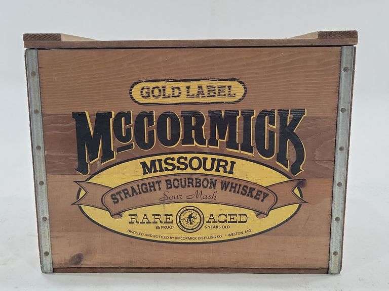 VTG Wooden Missouri Gold Label McCormick Whiskey Crate - Black And Gold ...