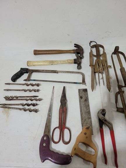(3) Gopher Traps & Random Assorted Hand Tools & VTG Craftsman 10-inch ...