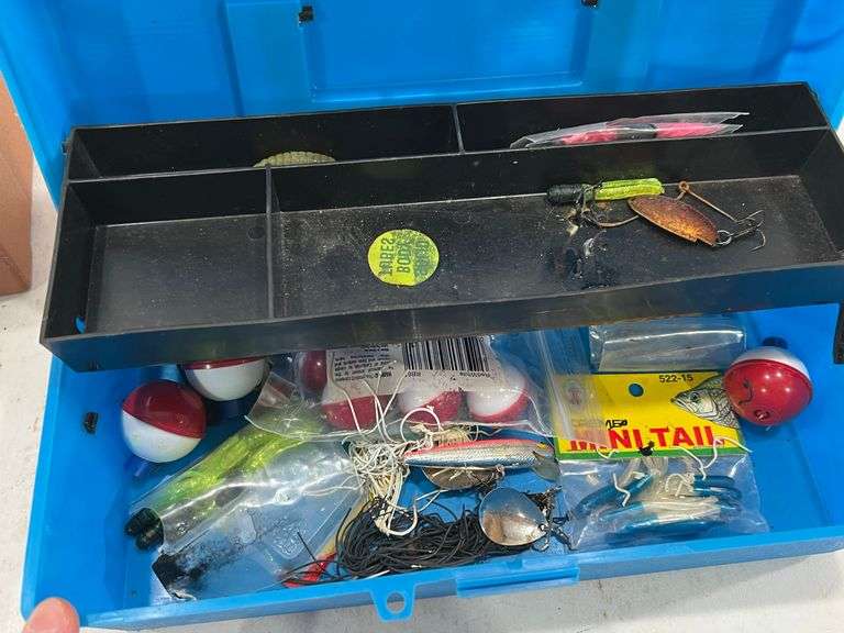 (2) Fishing Tackle Boxes w/ Lures & Tackle - Black And Gold Auctions