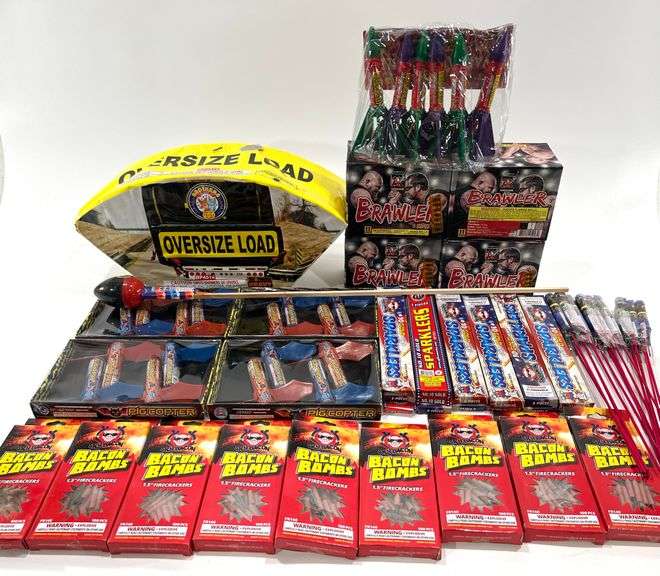 Large Assortment of Fireworks - Black And Gold Auctions