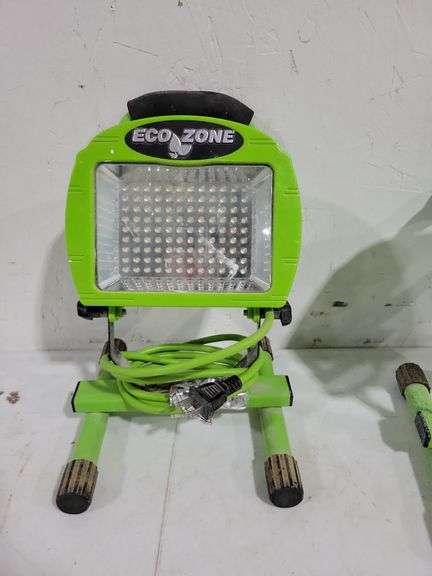 (2) Woods LED ECO-ZONE Rechargeable Portable Work Lights - Black And ...