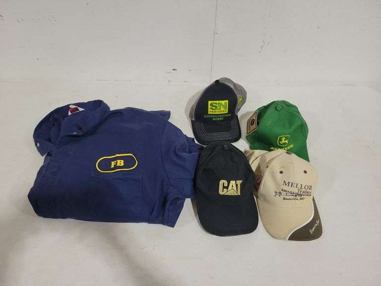 WearGuard Jump Suit & (4) Assorted Hats - Black And Gold Auctions
