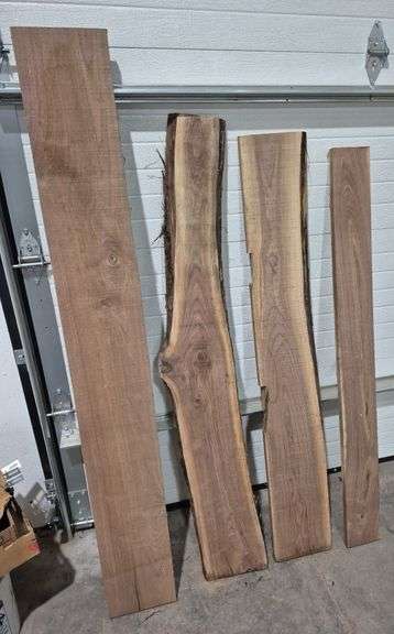 (4) Walnut Boards - Black And Gold Auctions