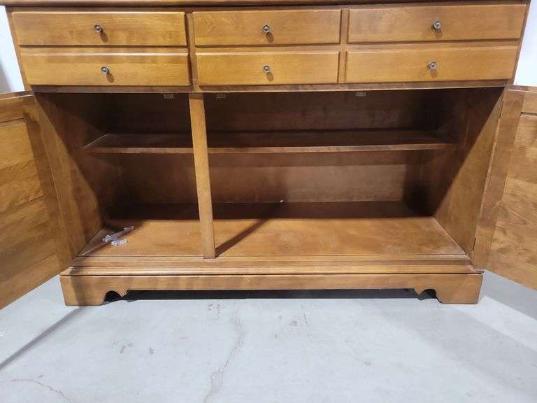 Ethan Allen Heirloom Nutmeg Maple Colonial Early American 50" Shutter ...