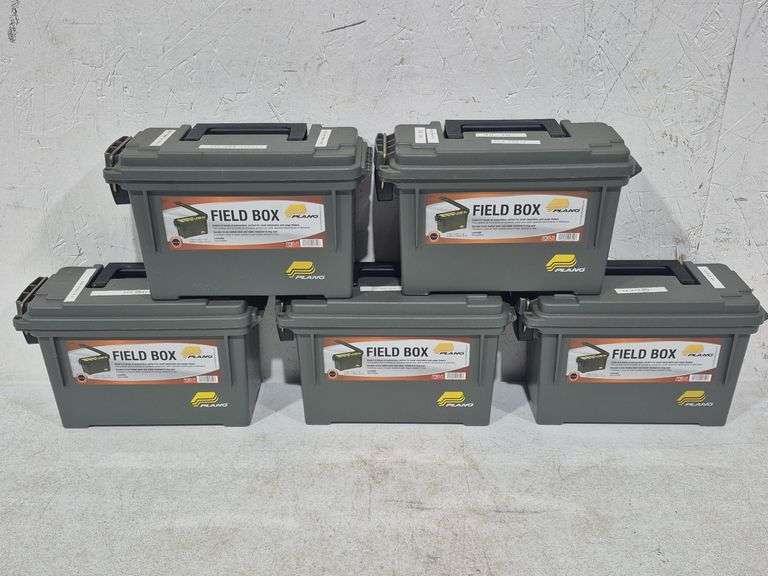 (5) Plano Field Boxes - Black And Gold Auctions
