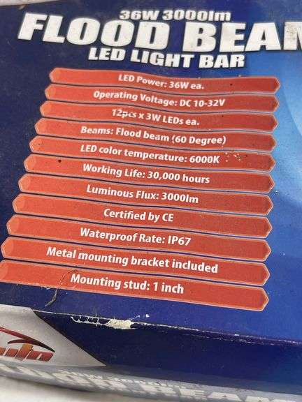 EPAUTO 36W 3000LM Floor Beam LED Light Bars (2 Pack) - Black And Gold ...