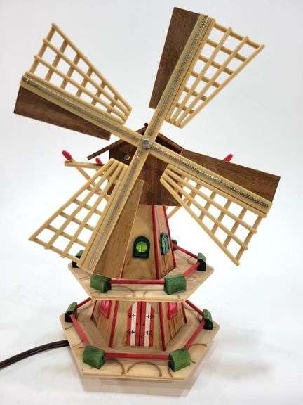 VTG MCM Electric Windmill Light - Black And Gold Auctions