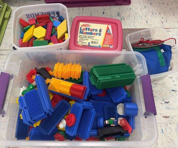 Wooden Shape Blocks, Connector Blocks & Beanbags - Black And Gold Auctions
