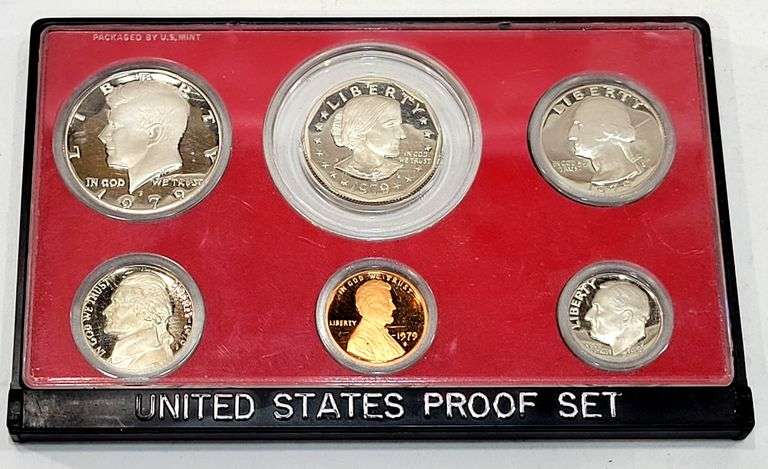 (4) United States Proof Coin Sets: 1976-1979 - Black And Gold Auctions