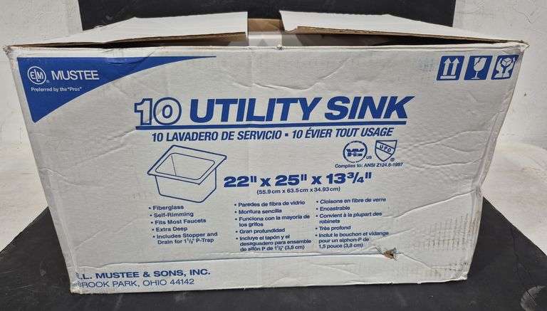 Mustee 10 Utility Sink - Black And Gold Auctions