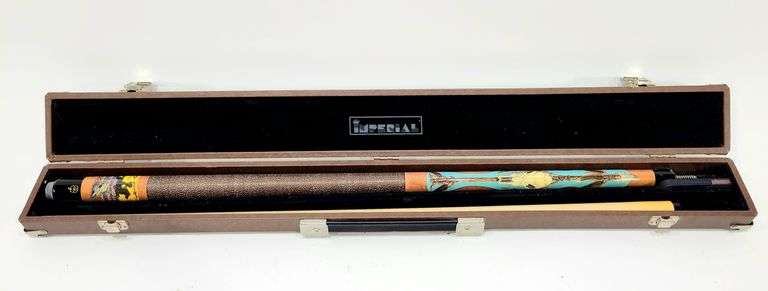 Imperial Western Themed Pool Stick & Case - Black And Gold Auctions