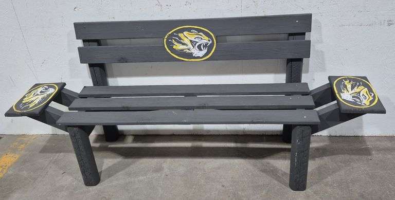 Hand Painted & Made Custom Missouri Tigers Park Bench - Black And Gold ...