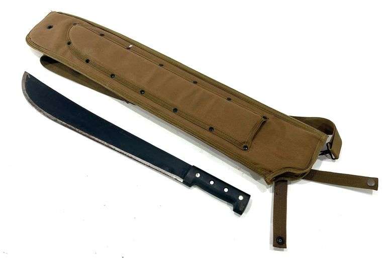 18” Machete w/ Case - Black And Gold Auctions