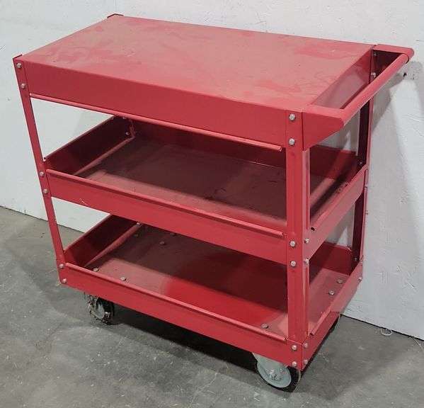Red Metal Tool Cart - Black And Gold Auctions