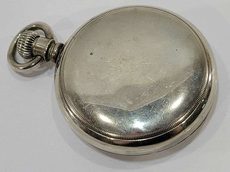 VTG Elgin National Watch Co Dueber Silverine Case Pocket Watch - Black ...