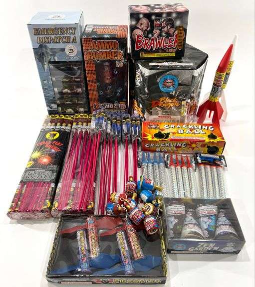 Large Assortment of Fireworks - Black And Gold Auctions