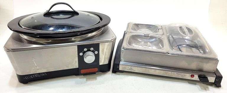 Crock Pot & Kitchen Living Divided Food Warming Server - Black And Gold ...