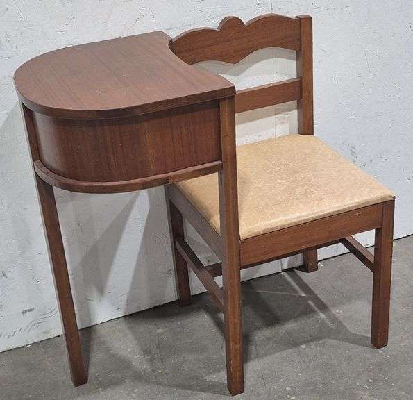 VTG Mid-Century Modern Telephone Bench - Black And Gold Auctions