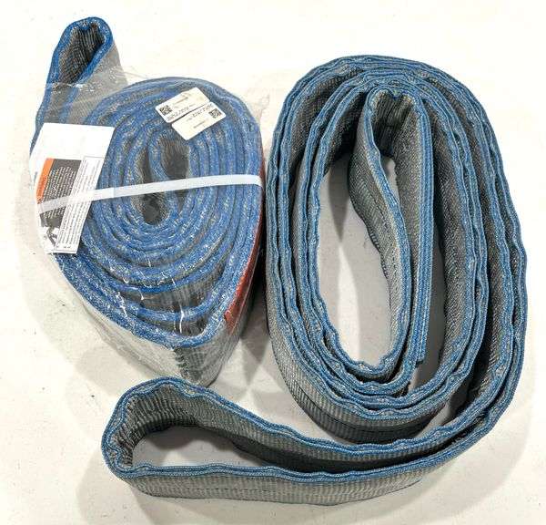 (2) New LiftAll 4 Inch x 8’ 2 Ply Polyester Endless Web Slings - Black ...