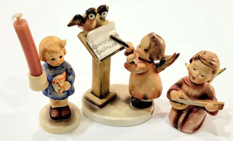 (3) VTG Goebel Hummel West Germany Figurines: #775 Girl w Candle, #169 ...