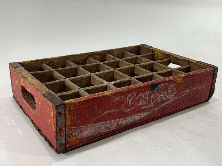 Vintage Wooden Coca-Cola Bottle Crate & Scrap Metal Car - Black And ...