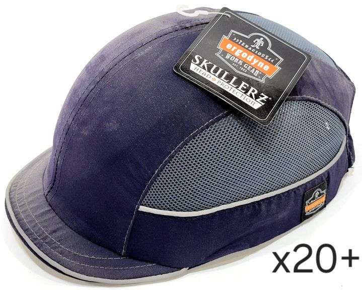 Box Full of Reinforced Hats / Caps: Skullerz Head Protection - Black ...