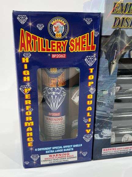(3) Artillery Shell Fireworks - Black And Gold Auctions