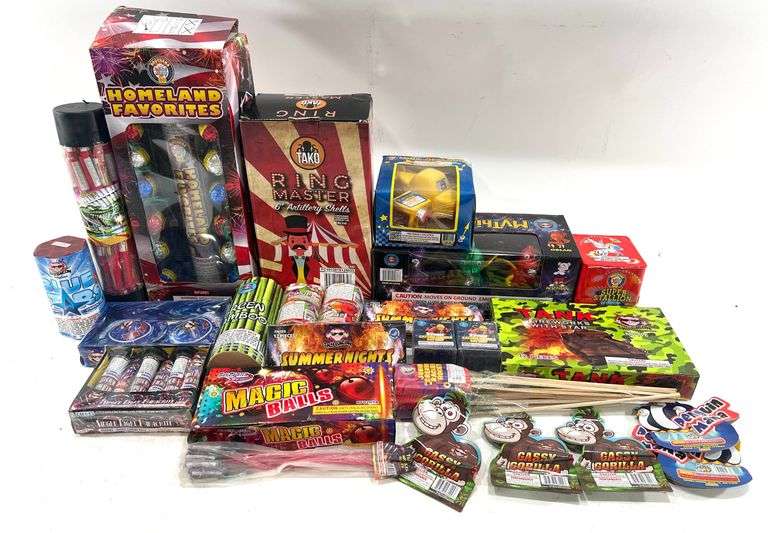 Large Assortment of Fireworks - Black And Gold Auctions